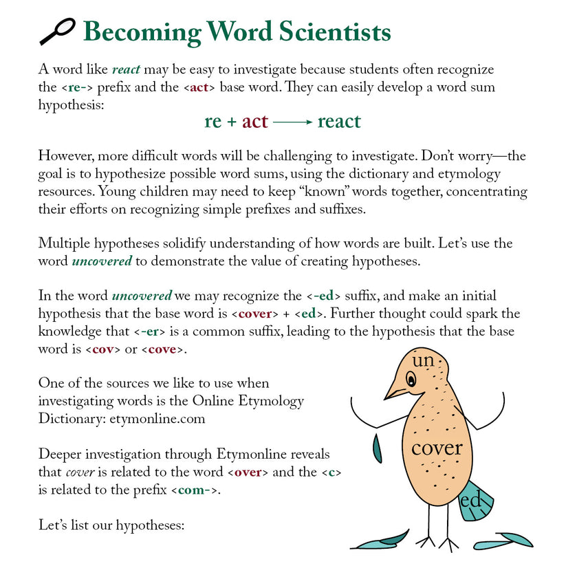 Word Study Packet—Spelling and Vocabulary—Rooted in Language