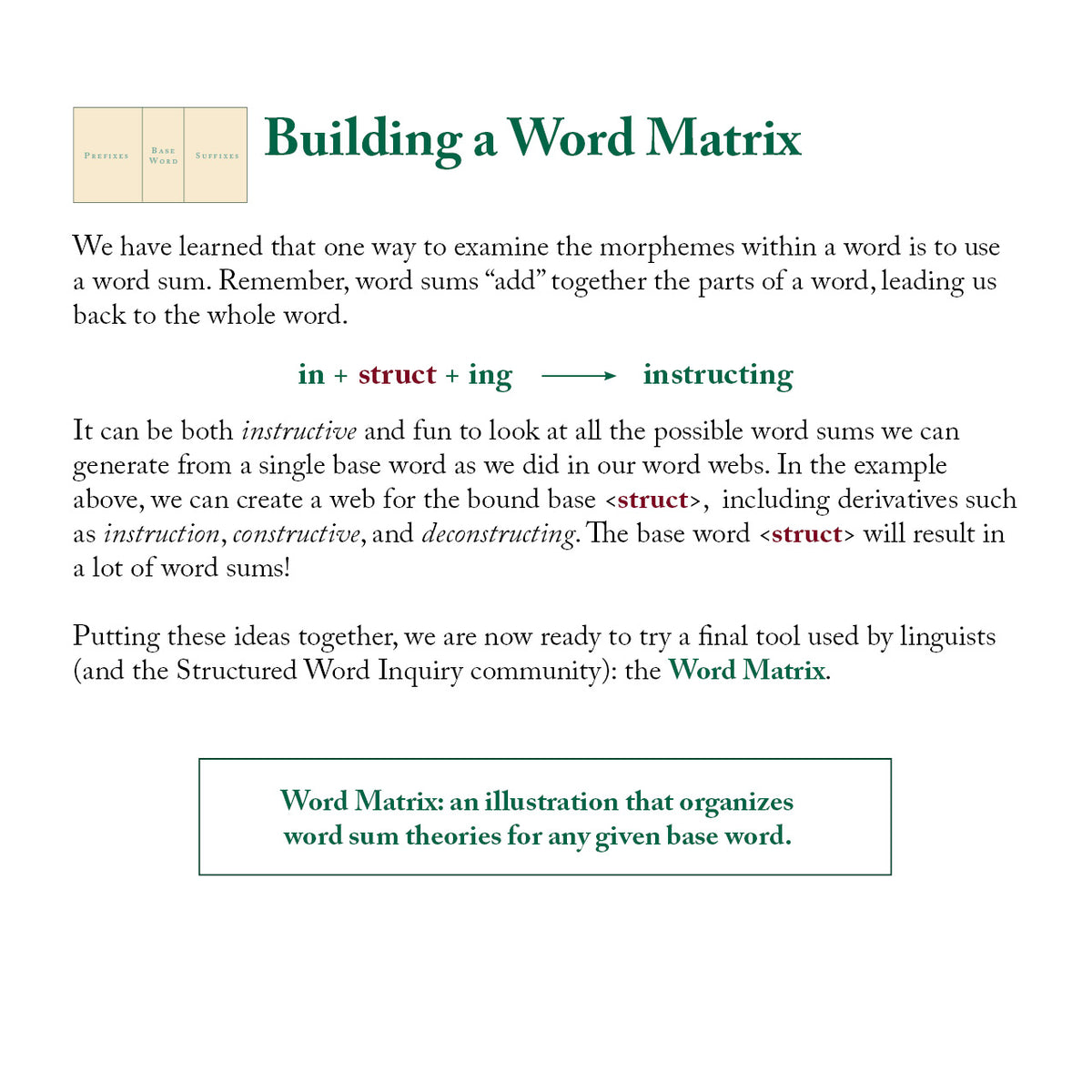 Word Study Packet—Spelling and Vocabulary—Rooted in Language